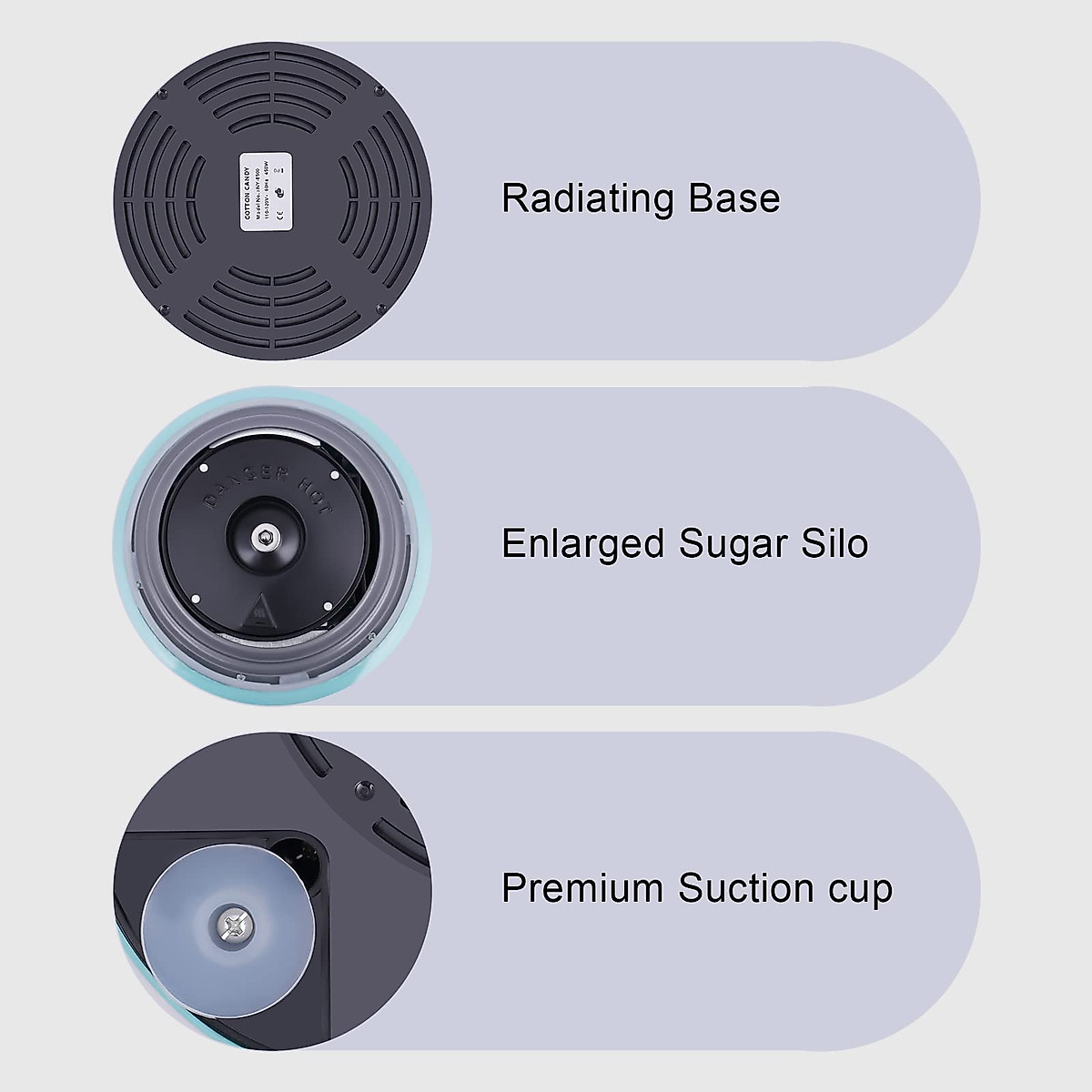 Cotton Candy Maker, Electric Cotton Candy Machine for Kids with Large Anti-splash Tray, Sugar Scoop, Candy Sticks Cotton Candy Machine