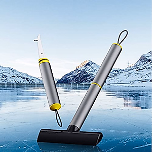 10inch Snow Shovel for Car, Handheld Foldable Lightweight Aluminum Portable Snow Shovel, Parent-Child Playing Snow, Shovel for Garden, Car, Camping with Extra Ice Scrape
