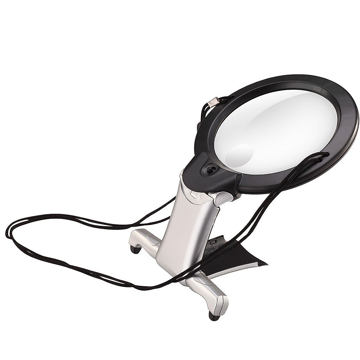 Reading Magnifier Magnifying Glass Necklace 2.5 X 6X Lighted Magnifier Glass Magnify Hands Free Handheld Large LED Magnifying Glass Illuminated Loupe Lens for for Seniors Reading,Embroidery,Jeweler