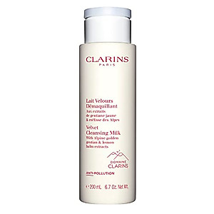 Clarins Velvet Cleansing Milk | Award-Winning | Cleanses, Hydrates and Balances Skin's Microbiota | Dermatologist Tested | Ophthalmologist Tested | Colorant-Free | All Skin Types | 6.7 Ounces