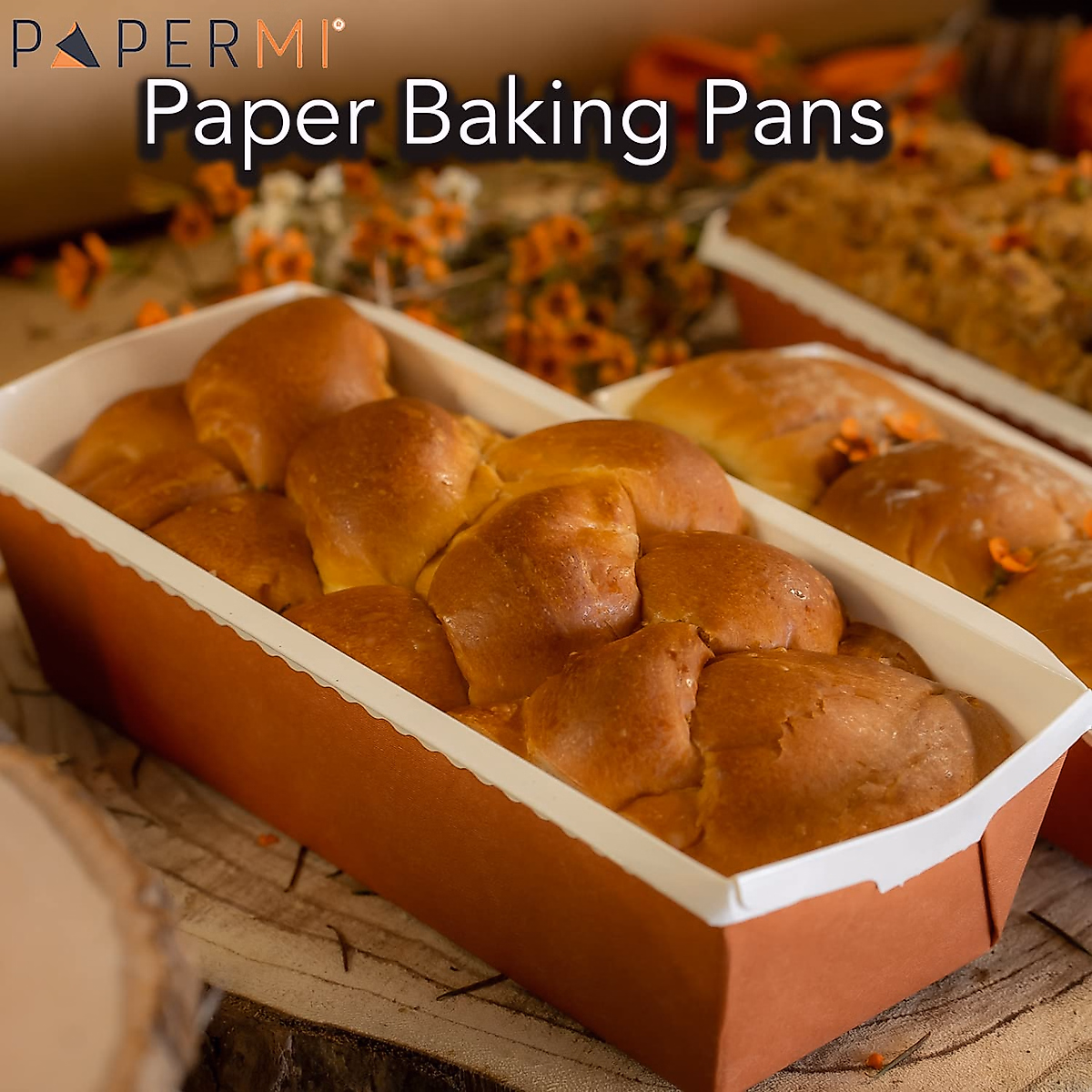 Paper Loaf Pans – 24pcs, 6.5” x 2.5”, 1.75”, 14oz – Oven, Microwave & Freezer Safe – Paper Cake Pans You Can Take From Bake to Serve – Non Stick, Disposable Molds for Runny, Thick & Dough Batter