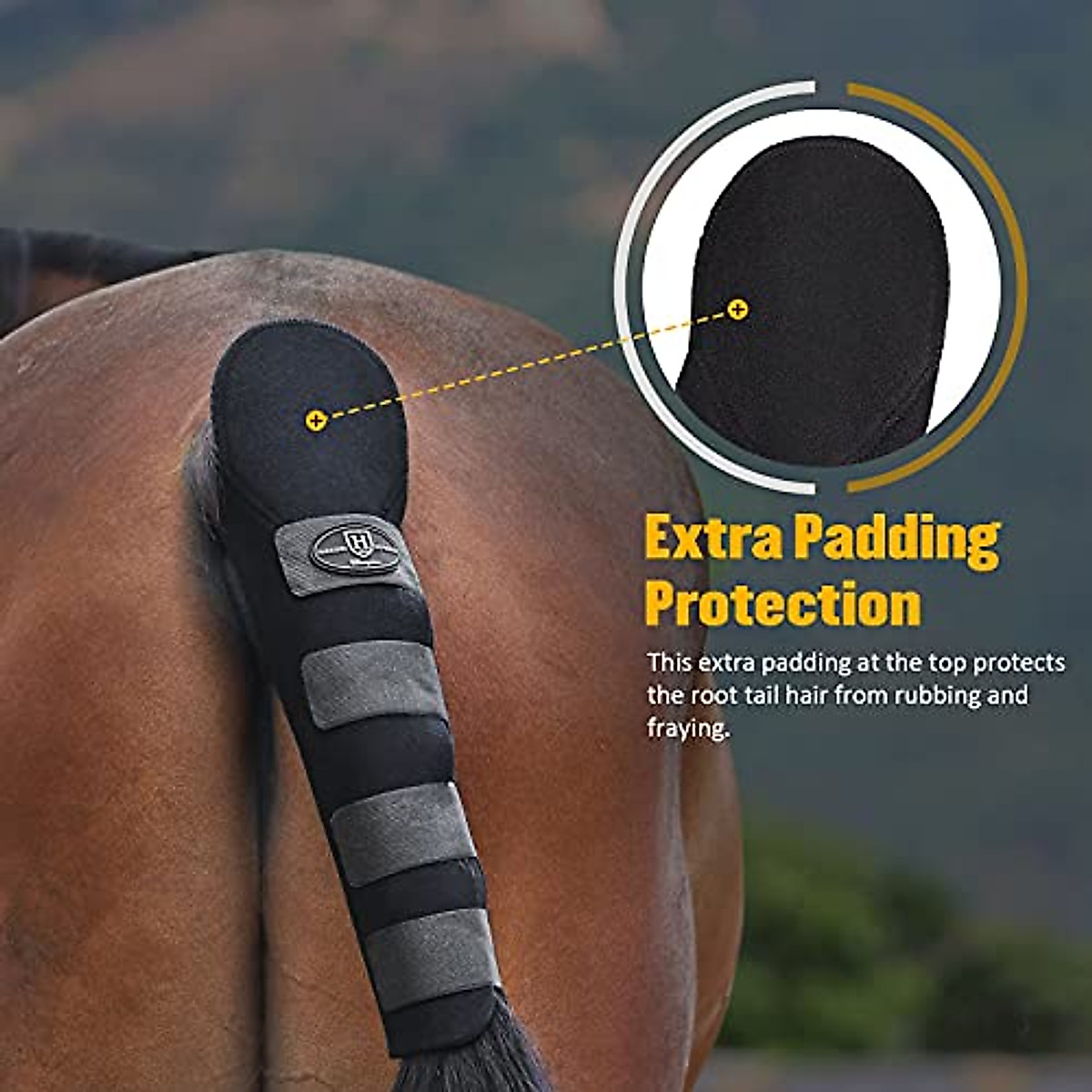 Harrison Howard Neoprene Horse Tail Guard Equine Tail Wrap Gray