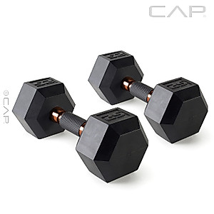 CAP Barbell 50 lbs Coated Dumbbell Set with Copper handles, 25LBx2