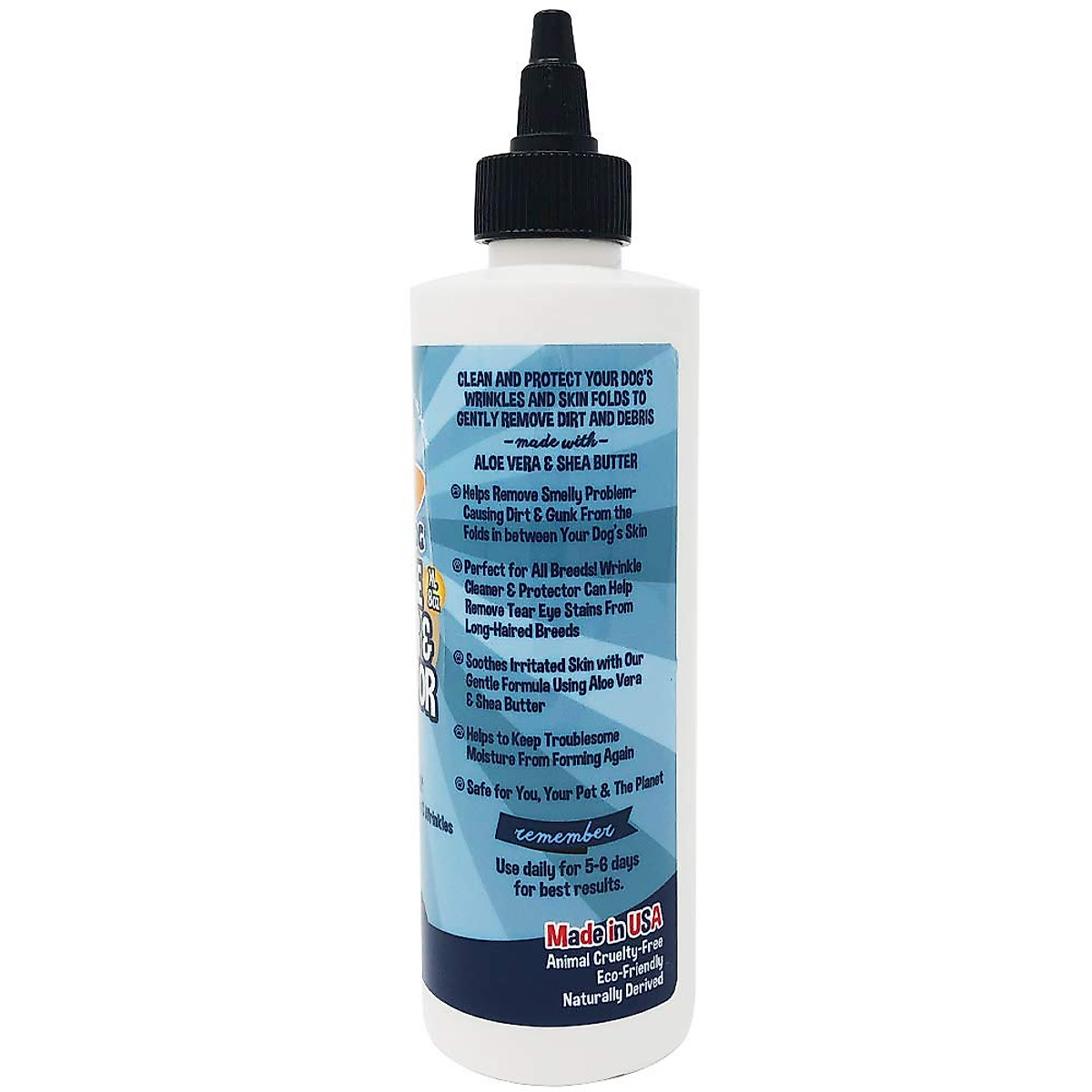 Bodhi Dog Wrinkle Cleaner and Protector | Extra Large 8oz | Soother & Protect Wrinkles & Skin | Stain Remover & Anti Itch for Bulldogs & Pugs | Made in The USA