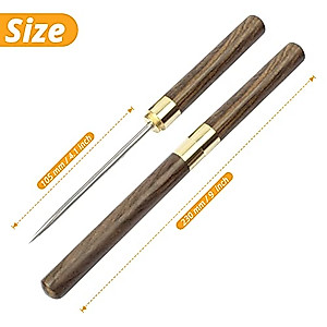 NUTJAM Stainless Steel Ice Pick,1 Pack Pick Tool with Safety Cover, Non-slip Wooden Handle Pick for Bars, Kitchen, Bartender Breaking Ice