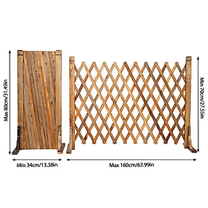 tonchean 2 Pack Expandable Wood Garden Fence Freestanding Accordion Fence Retractable Trellis Lattice Fence Panels Wooden Pet Gate for Home Patio Garden Decorative