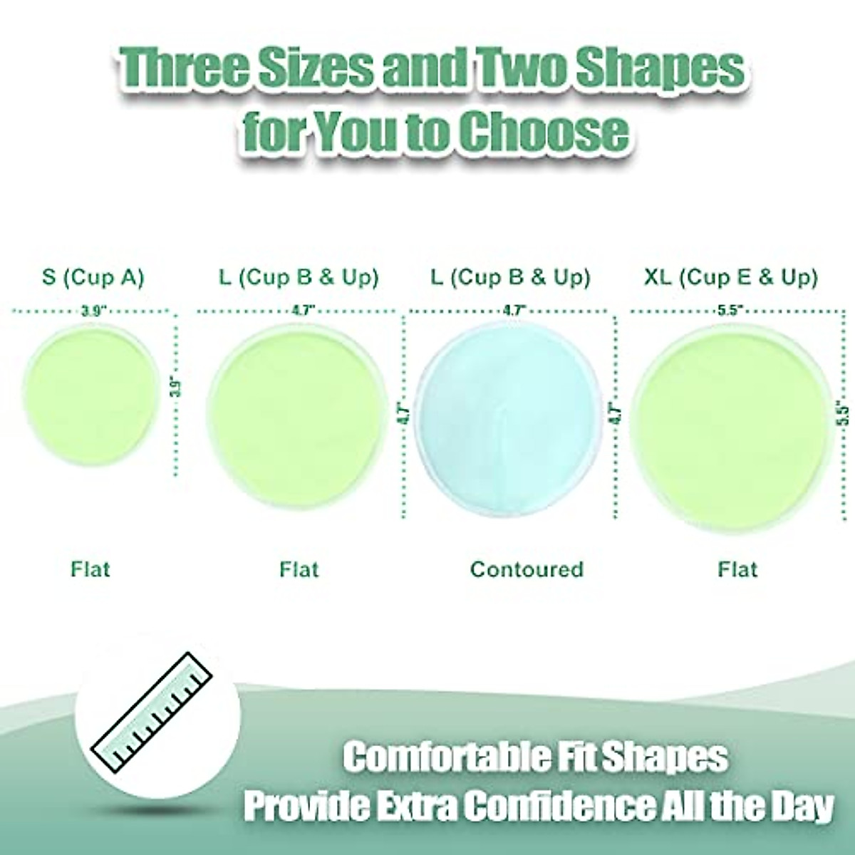 wegreeco Bamboo Nursing Breast Pads (14 Pack) + Laundry Bag & Travel Storage Bag, 4.7 inch Option - Washable & Reusable Breastfeeding Nursing Pads (Mild, Large)