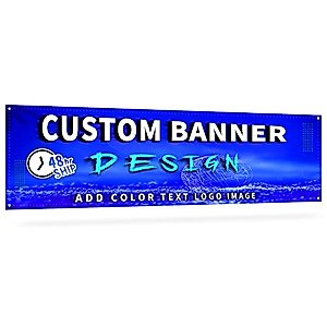 Custom Banners and Signs for Outdoor 6'x2' Customize Personalized Photo Text Background Banner Printing Decoration Backdrop for Birthday Party Business Graduation Wedding Event