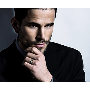 Faith Jewelry Holy Land Blessing Ring: Hebrew Statement I Am My Beloved’s Sterling Silver 925 Combined 9K Gold Wide Band, 16 Sizeb