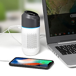 Aluratek Portable H13 True HEPA Air Purifier for Travel, Home, Office, Reduce Smoke, Dust, Mold, Pollen, Odor (APAP01F), Black, Standard