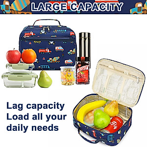 LOIDOU Lunch Box for Kids Boys Girls Insulated Lunch Bag Thermal Meal Tote Reusable Lunch Pail Bags for School Travel