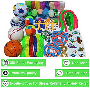 32 Pack Sensory Fidget Toys Set，Stress Relief Hand Toys for Adults Kids ADHD ADD Anxiety Autism, Perfect for Birthday Party Favors, School Classroom Rewards, Carnival Prizes, Pinata Goodie Bag Fillers