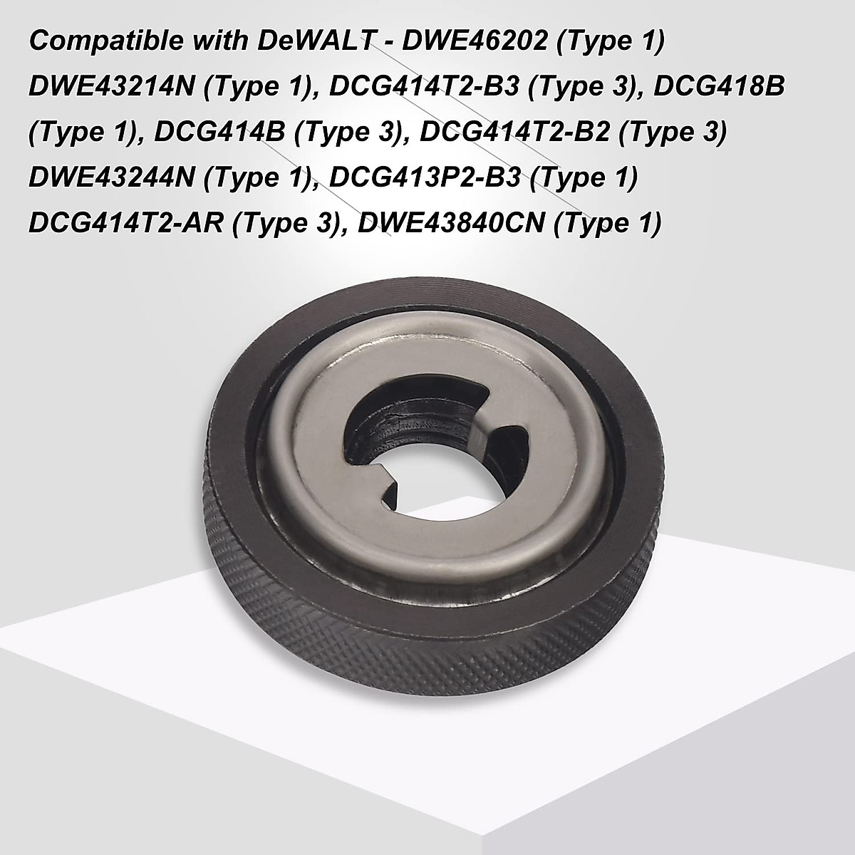 N484249 Angle Grinder Flanged Hex Nut Compatible with De-Walt Grinder DCG413B DCG413B-B3 DCG413P2-B3 DCG413R2 DCG414B DCG414T1 DCG414T2 DCG414T2-B3 DWE43214N DWE43231VS DWE4324-B3