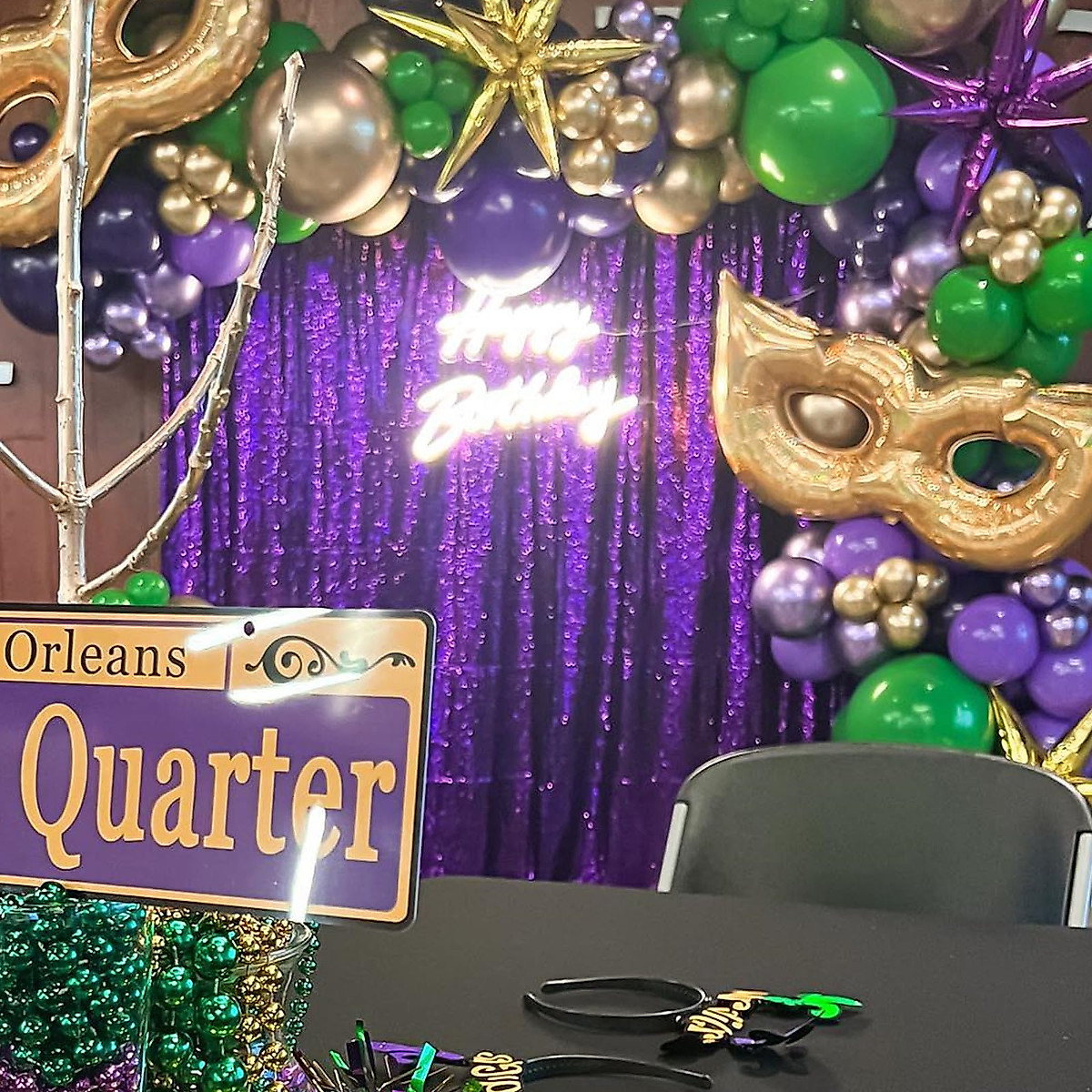 Purple Sequin Backdrop Curtain 4 Packs 2ftx8ft Sparkly Glitter Wedding Party Photography Background Drapes for Birthday Prom Decoration