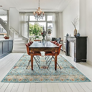 Gertmenian Indoor Boho Area Rug - 8x10 Large, Non Slip, Super Strong, Ideal for High Traffic Areas in Bedroom, Living Room, Kitchen - Tanis, Sage, 28503