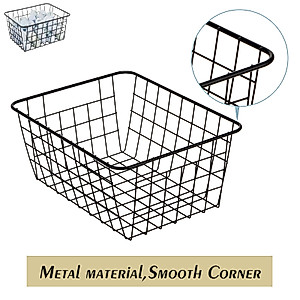 Wire Storage Baskets, Household Pantry Baskets 4 Pack, Wire Baskets For Organizing, Countertop, Closet, Bedroom, Bathroom, Make Life Tidier Metal Basket