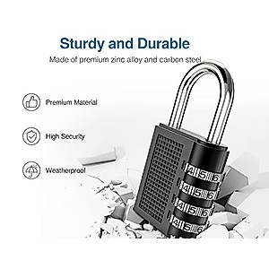 Puroma 2 Pack Combination Locks Outdoor Waterproof Padlock for School Gym Locker Outdoor Fence Hasp Cabinet Toolbox Locker (Black)