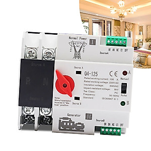 Dual Power Automatic Transfer Switches Self Cast Conversion Switch Generator Changeover Switch 110V (2P 100A)