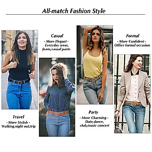 SUOSDEY Women Leather Belts,Plus Size Fashion Soft Faux Leather Jeans Belts with O-Ring Buckle,black