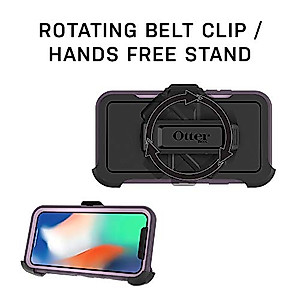 OtterBox iPhone Xs AND iPhone X Defender Series Case - BLACK, rugged & durable, with port protection, includes holster clip kickstand
