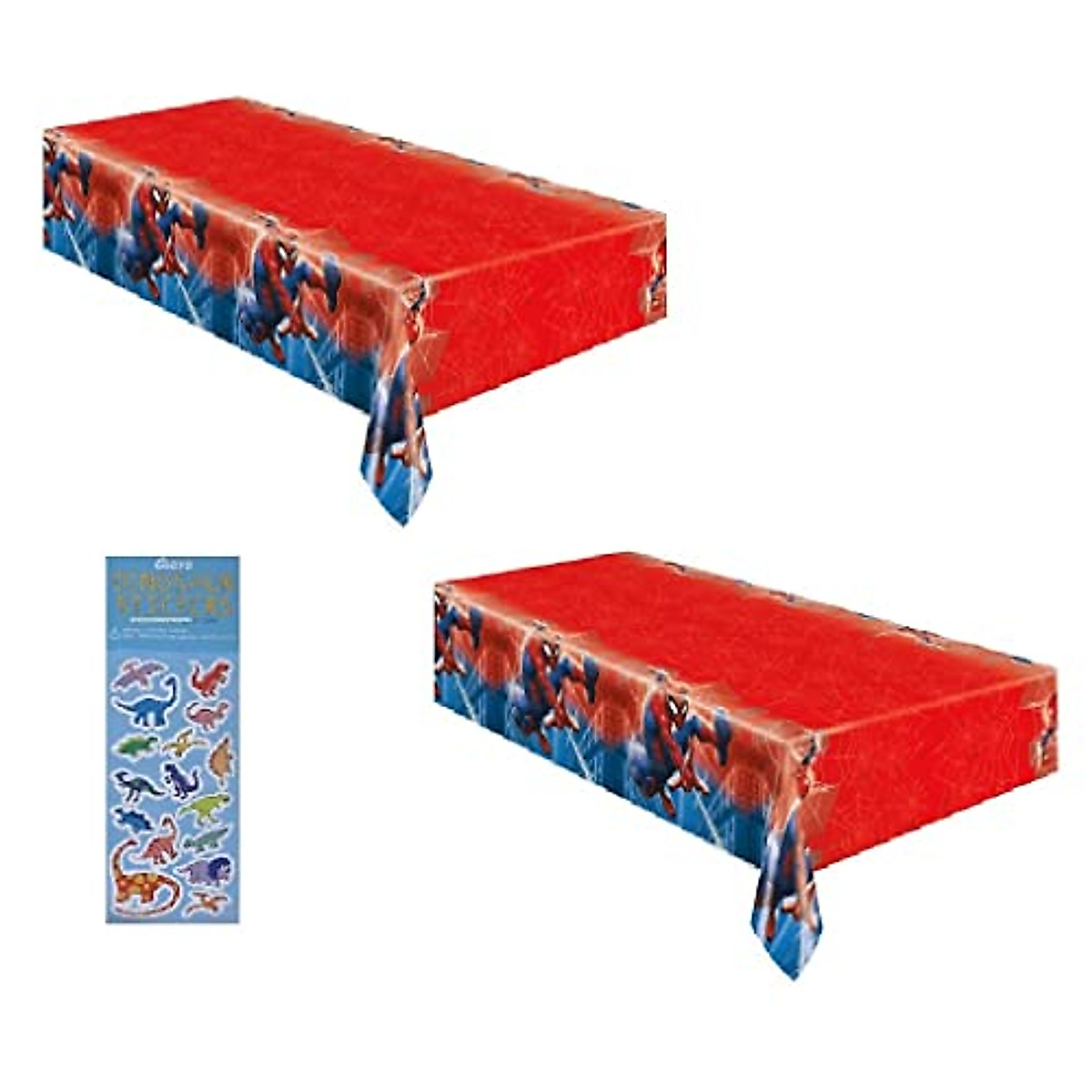 Unique Spiderman Birthday Party Supplies Bundle Includes Plastic Table Covers - 2 Count