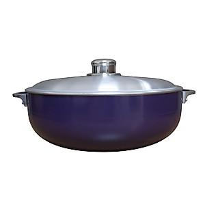 IMUSA USA 2 Piece Purple Caldero (Dutch Oven Set with Aluminum Lid (4.4Qt, 6.9Qt) Oven Safe
