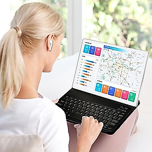 Luqeeg 2 in 1 Tablet, 10.1 Inch 4G LTE Tablet 8MP 20MP US Plug 100‑240V 8800mAh 5G WiFi with BT Mouse for Study for Android 12.0 (US Plug)