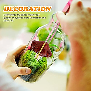 GANAZONO Glass Containers 4pcs Mushroom Ornament Vintage Ceramics Moss Mini Mushrooms