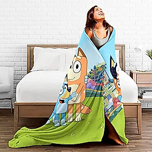 ORGANISET | 50"x 40" | Blanket for kids, Toddler Blankets for Boys and Girls, Kids Blankets Cartoon, Bluey Toddler Bedding, Bluey blanket, Boy Blankets, Throw Blanket Flannel for Bed Couch living Room