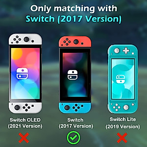 DLseego Switch Full Protective Case Cover Design for Nintendo Switch Joy-Con Controllers with Glass Screen Protector, Anti-Scratch [Baby Skin Touch] Grip Cover - Purple