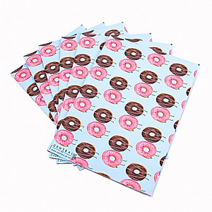 CENTRAL 23 - Blue Wrapping Paper - Donut Friends - Pink - 6 Sheets of Birthday Gift Wrap - for Girls Kids Women - Valentines Gift Wrap for Girlfriend Wife - Recyclable