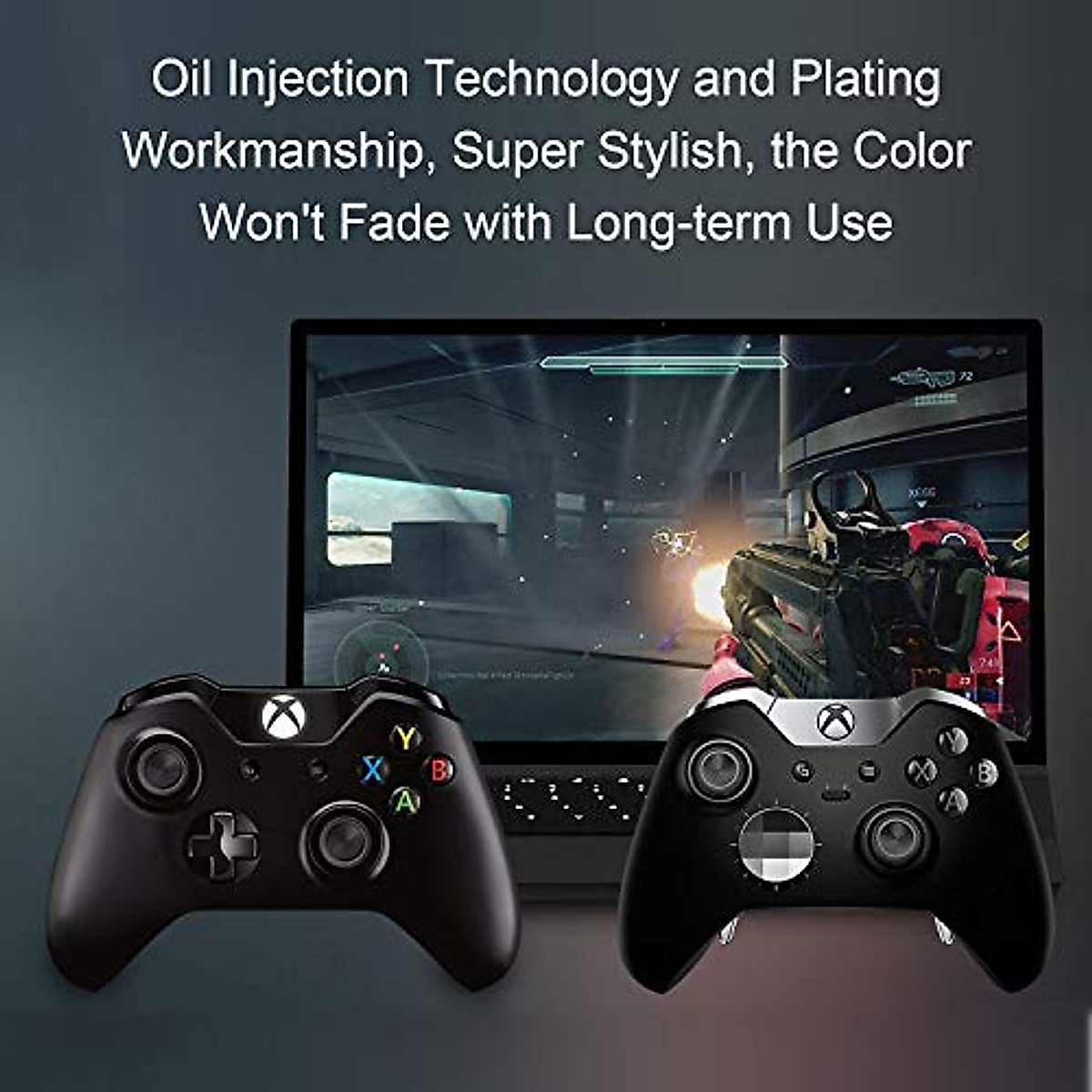 2 Pack Upgraded Bumpers Replacement LB RB Triggers Repair Buttons Parts - Ultra Durable Workmanship with T6 T8 Screwdriver Kit for Xbox One Elite Controller