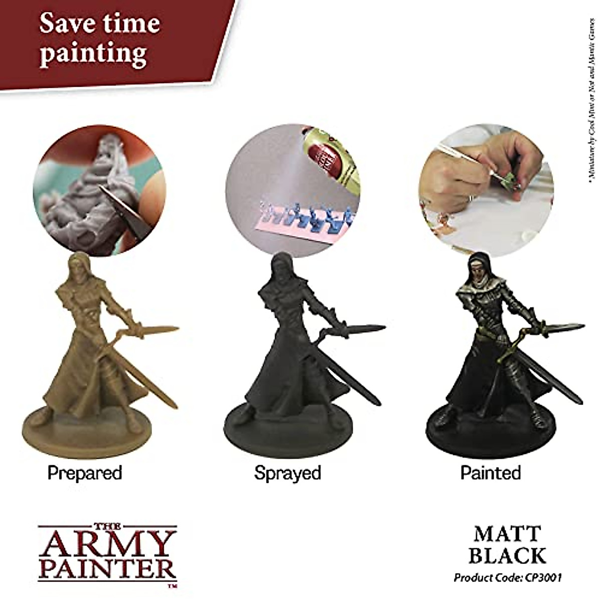 The Army Painter Color Primer Spray Paint, Matt Black, 400ml, 13.5oz - Acrylic Spray Undercoat for Miniature Painting - Spray Primer for Plastic Miniatures