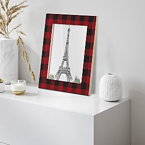 JXDXHCW 4x6 Picture Frame Red Buffalo Plaid Home Gallery Wall Tabletop Decor with Stand Hanging Hook for Photos Certificate Poster Collage Display-Checkered Pattern Frame