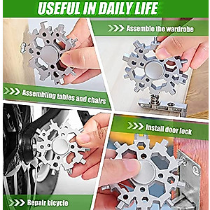 Snowflake Multitool,23-in-1 Multi Tool for Men with Fidget Spinner Function,Cool Gadgets for Men Dad Husband Boyfriend,Multitool for Outdoor,Cycling,Skiing