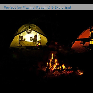 Wakeman LED Lantern Flashlight Combo - Portable 3-in-1 Lightweight Lamp with Side Panel Light for Camping, Hiking & Emergencies Outdoors (Orange)