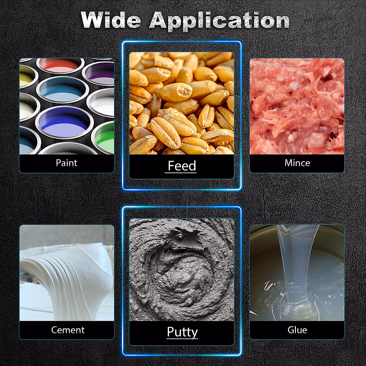 Geveelife Concrete Cement Electric Mixer Machine 2400W with 6 Adjustable Speed, Handheld Electric Cement Mixer for Drill for Mixing Mud, Cement, Mortar, Paint, Fodder, Blue