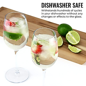 CORK GENIUS Unbreakable White Wine Glasses, Shatterproof and BPA-Free Tritan Plastic, Scratch-Resistant Wine Goblets with Stem, Dishwasher Safe, 4 Pack