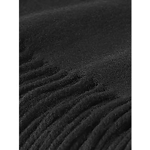 State Cashmere Throw Blanket with Decorative Fringe - Ultra Soft Accent Blanket for Couch, Sofa & Bed Made with 100% Inner Mongolian Cashmere - Crafted Home Accessories - (Black, 60"x50")