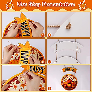 D24TIME Fall Welcome Sign Thanksgiving Door Sign Autumn Pumpkin Harvest Hanger Front Door Sign Thanksgiving Hanging Sign for Wreaths Farmhouse Home Yard Thanksgiving Decorations Indoor Outdoor Decor