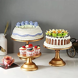 iToids 3 Pieces Gold Cake Stand for Dessert Table Wedding Cake Stand Cupcake Stands Birthday Baby Shower Christmas Party Dessert bar Display Tray Decor