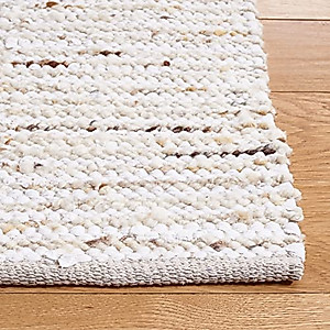 Safavieh Natura Collection 2'3" x 8' Ivory/Gold NAT350D Handmade Flat Weave Wool & Cotton Runner Rug