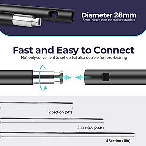 Aureday Backdrop Stand, 10x10Ft Adjustable Photo Backdrop Stand Kit with 4 Crossbars, 6 Spring Clamps, 6 Background Clamps, 2 Weight Bags and Carrying Bag for Parties/Wedding/Photography/Decoration