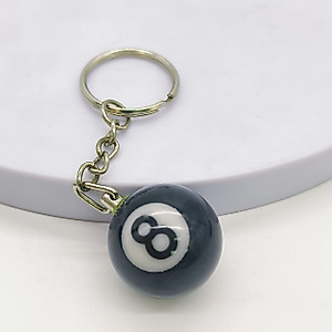 MauSong 8 Ball Keychain Creative Key Chain Diameter 0.98 In Pendant Decorative Small Pendant Creative Key Chain