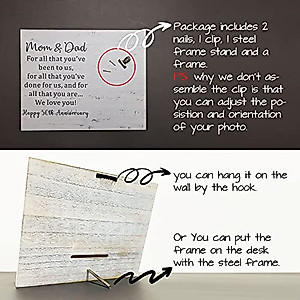 ZENNLAB 50th Wedding Anniversary Picture Frame for Mom and Dad, Gift for Parents 50th Anniversary Keepsake, Golden Anniversary Decorations for Parent from Daughter