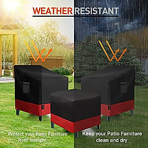 MRWiZMS 3 Pieces Patio Set Cover Waterproof Patio Furniture Cover Set Fit for 3 Pieces Wicker Chair Conversation Furniture Sets,Upgraded 420D Heavy Duty Oxford Fabric Furniture 3 -Piece Cover Set