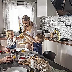 CHALIRS Pot Filler Faucet Wall Mount, Matte Black Brass Pot Filler Faucets, Kitchen Restaurant Sink Faucet Folding Stretchable,Cold and Hot Water Mixer,with Double Joint Swing Arms,Single Handle