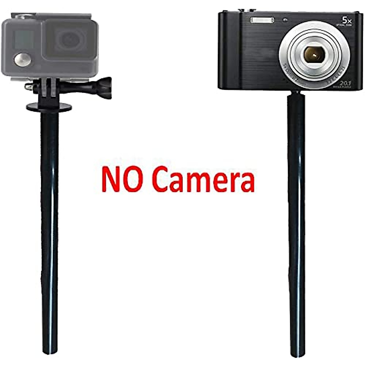 Metal Extension Rod Tripod Extension Tube Lightweight Pole Extender Accessory - with 1/4"-20 Female Threaded and 1/4"-20 Male Threaded for Tripod Stabilizer for Gopro DSLR & SLR Cameras