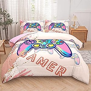 Tailor Shop Gamer Twin Bedding Sets for Boys,Gaming Bed Set Gaming Comforter for Kids Girls Teen, Gaming Bedding Set All Season with 1 Comforter and 1 Matching Pillowcase……
