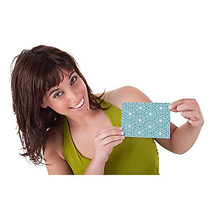 Better Office Products 100-Pack All Occasion Greeting Cards, Assorted Blank Note Cards, 4 x 6 inch, 6 Blue Hue Floral Designs, Blank Inside, with Envelopes, 100 Pack